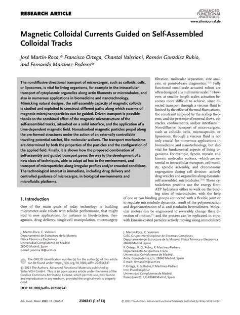 Pdf Magnetic Colloidal Currents Guided On Self‐assembled Colloidal Tracks