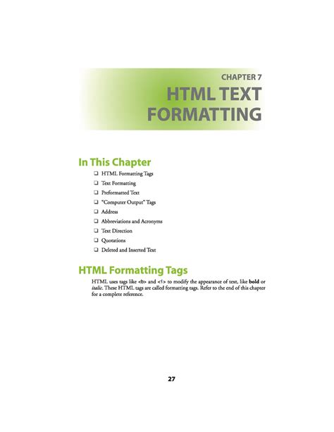 5 Html 5 Formatting Styles Php Studocu