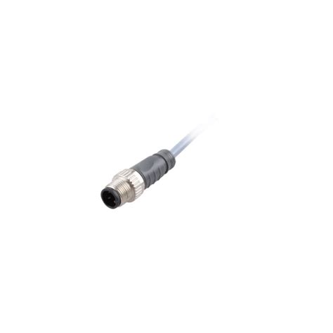 C12 4 3 Conector De E S Precableado Macho Recto M12 4 Polos Pvc Gris