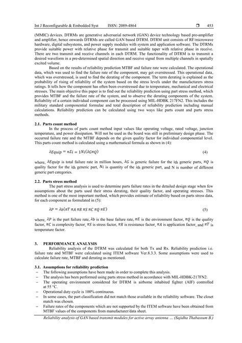 Reliability Analysis Of Gan Based Transmit Modules For Active Array Antenna Of Phased Array