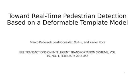 Pptx Toward Real Time Pedestrian Detection Based On A Deformable