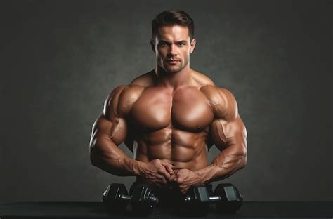 Premium Psd Full Body Portrait Of Athletic Shirtless Male Doing