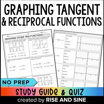 Graphing Tangent And Reciprocal Functions Review And Quiz By Rise And Sine