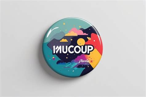 Glossy Button Pin Mockup Premium AI Generated Image