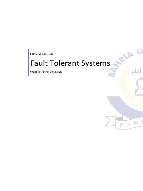 Fts Lab Manual Fault Tolerant Systems Pdf Logic Gate Computer