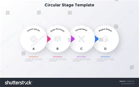 Flowchart Four Overlaying Paper White Elements Stock Vector Royalty