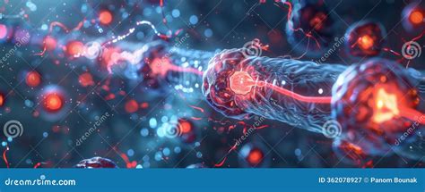 Neurons Transmitting Signals A Vibrant Depiction Of Neural Network And Communication In The