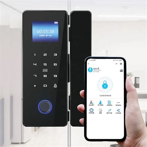 Automatic Fingerprint Smart Glass Door Lock With Card Digital Smart