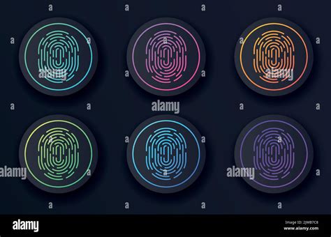 Fingerprint Icons Set Stock Vector Image And Art Alamy