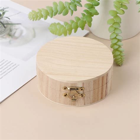 빈티지 라운드 나무 보석 상자 10x10x45cm 1 개 공예 진흙 기본 뚜껑 잠금 보관 케이스 Aliexpress