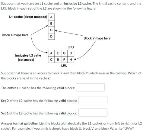 Solved Suppose That You Have An L Cache And An Inclusive Chegg Com