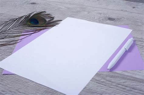 Premium Photo Peacock Feather Notebook And Pen