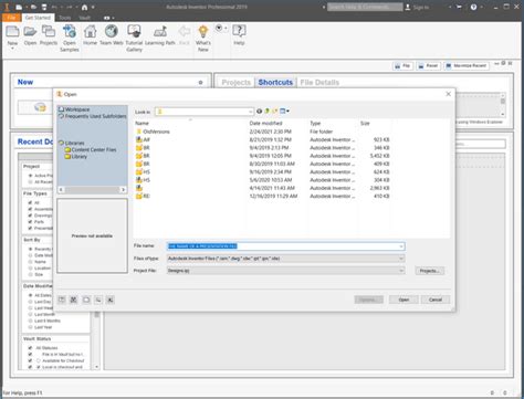 Solved The Open Dialog Box Opens When First Opening Inventor