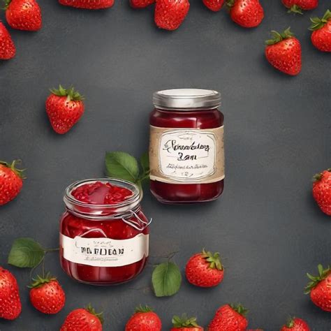 A Strawberry Jam With A Label That Says Sweet Strawberry On It