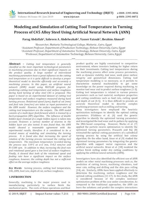 Pdf Modeling And Simulation Of Cutting Tool Temperature In Turning