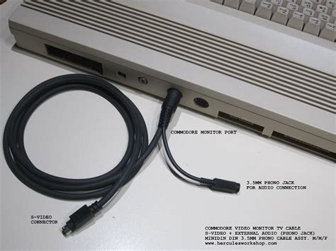 Commodore Video Monitor TV Cable S Video Phono Audio Connector C C