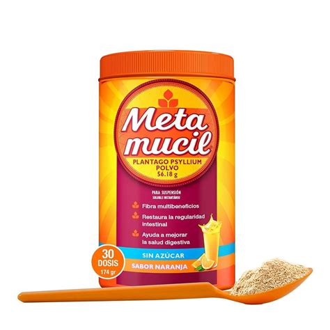 Fibra Natural Metamucil Sabor Naranja 174 G 30 Dosis Walmart En Línea
