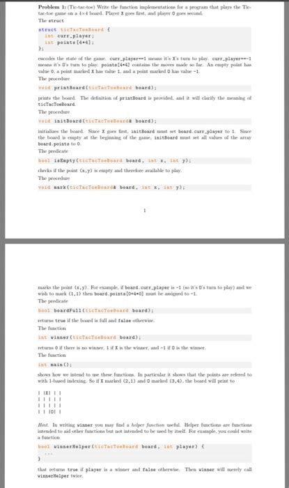 Solved Write C Function Implementations Strictly Following