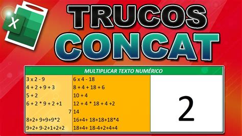 Trucos Función Concat Excel Youtube
