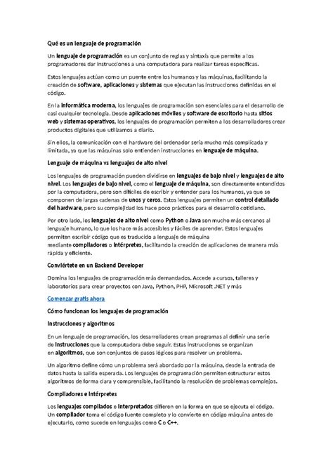 Lenguaje Programacion Qué Es Un Lenguaje De Programación Un Lenguaje