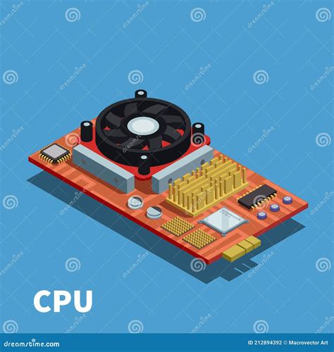 Semiconductor Isometric Poster Stock Vector Illustration Of Background Processor 212894392