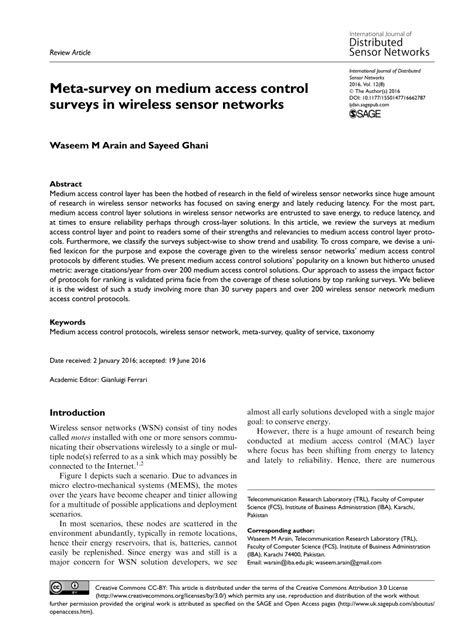 Pdf Meta Survey On Medium Access Control Surveys In Wireless Sensor