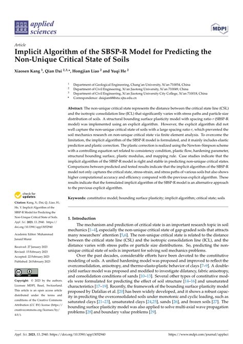 Pdf Implicit Algorithm Of The Sbsp R Model For Predicting The Non