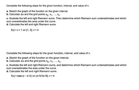 solved complete the following steps for the given function