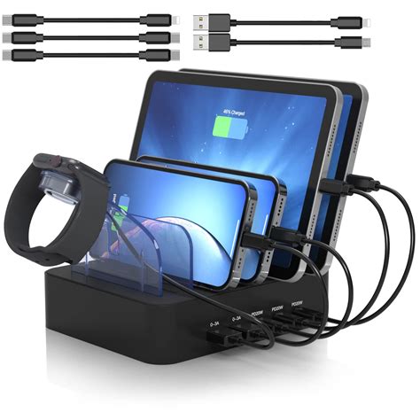 Used Missing Cords Mstjry Usb C Charging Station For Multiple Devices W Ports Multi Fast