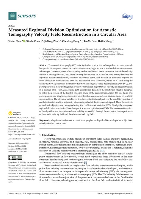 Pdf Measured Regional Division Optimization For Acoustic Tomography Velocity Field