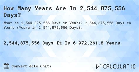 How Many Years Are In Days Calculatio
