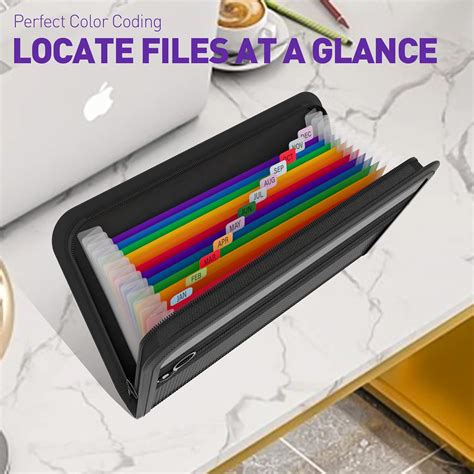 Heltrappe Mini Expanding File Organiser 13 Pockets For Receipt Invoice Coupon Check Bill Tax