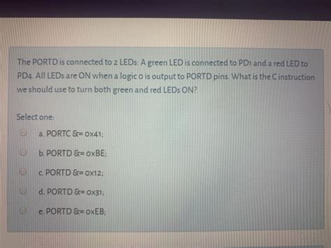 Solved The Portb Of An Atmega8 Microcontroller Is Interfaced