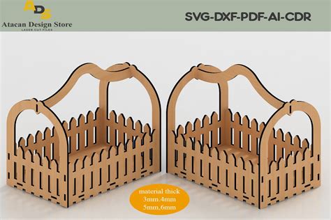 Flower Box Svg Vector Files Flower Gift Box Cutting Templates Glowforge Laser Cut Plans