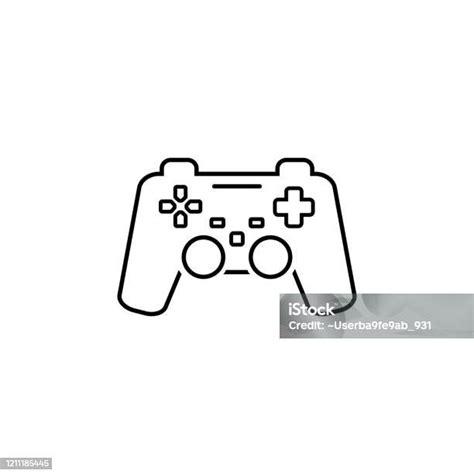 게임 컨트롤러 라인 아이콘입니다 벡터 일러스트레이션 Brand Name Video Game에 대한 스톡 벡터 아트 및 기타
