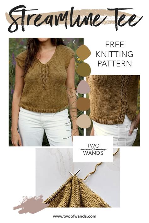 Streamline Tee Free Knitting Pattern — Two Of Wands