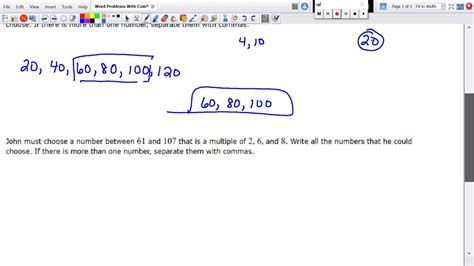 Word Problems With Common Multiples Youtube