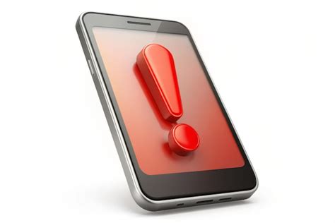 3d Alert Message In Phone Illustration Smartphone With Exclamation Sign Mobile Phone Alert