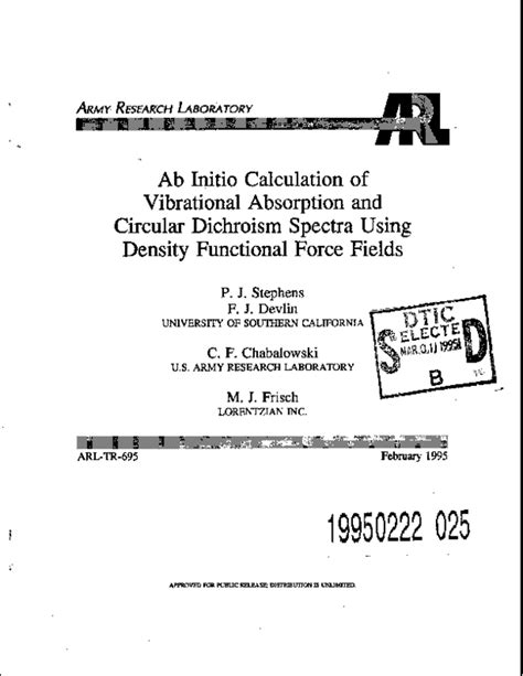 Pdf Ab Initio Calculation Of Vibrational Absorption And Circular Dichroism Spectra Using