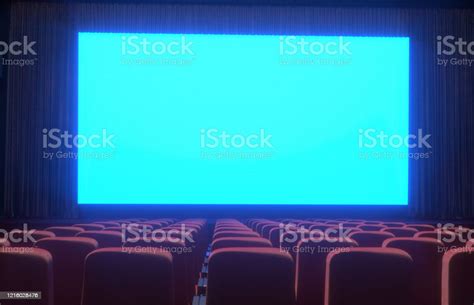 화면에 카피 스페이스와 가장자리에 빛 레크리에이션 및 엔터테인먼트 3d 렌더링의 개념과 빈 빨간색과 검은 색 좌석 영화관의 영화 인테리어 0명에 대한 스톡 사진 및 기타