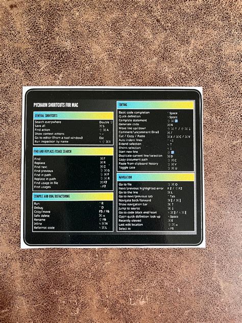 Pycharm Shortcuts Laptop Sticker For Mac Pycharm Commands Pycharm Shortcuts Pycharm Cheat
