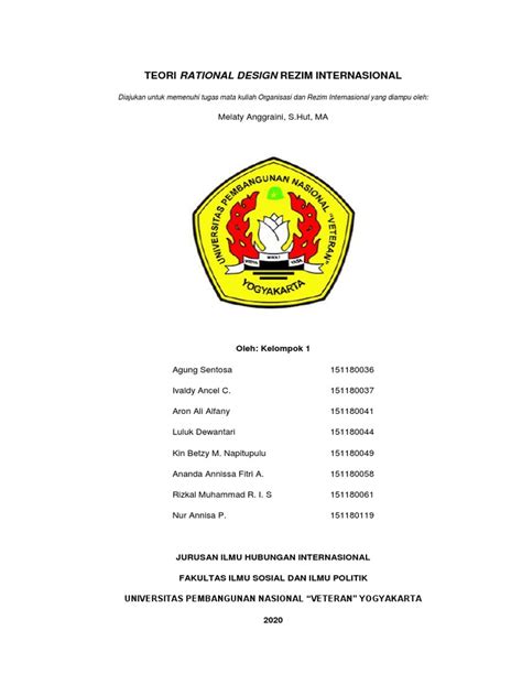 Teori Rational Design Rezim Internasional Pdf Pdf