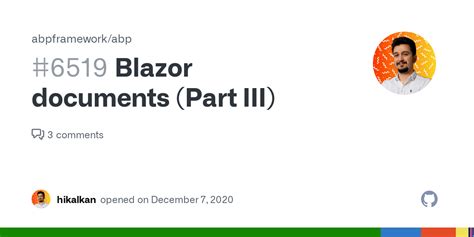 Blazor Documents Part Iii · Issue 6519 · Abpframeworkabp · Github