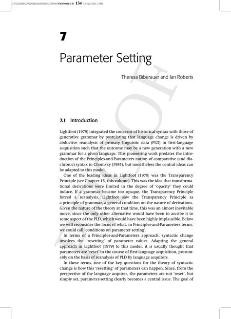 Pdf Parameter Setting