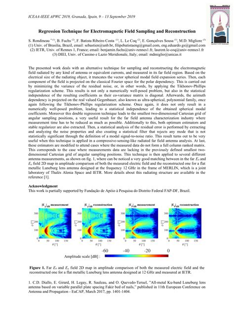 Pdf Regression Technique For Electromagnetic Field Sampling And Reconstruction
