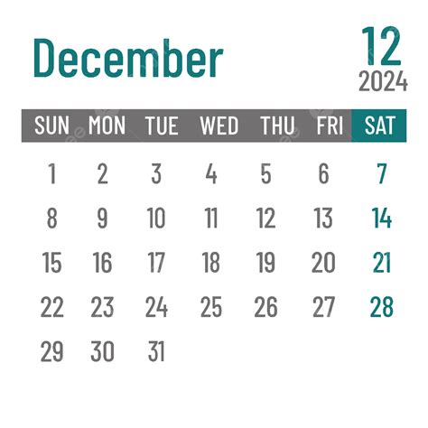 December 2024 Calendar Annual Calendar Simple Style Desk Calendar Vector 2024 Calendar Simple