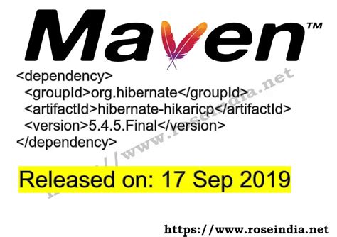 Orghibernate Hibernate Hikaricp Version 545final Maven Dependency