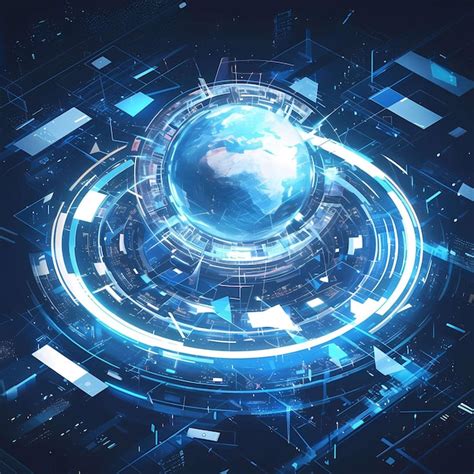 premium photo futuristic digital earth interface with hightech network connections