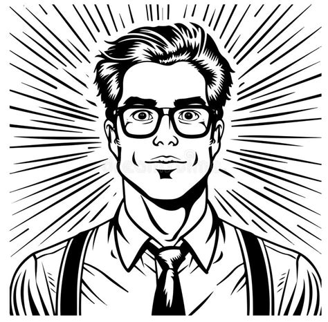 Vector Image Of Man In Glasses Hand Drawn Stock Vector Illustration