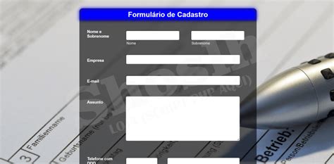 Modelo De Formulário De Cadastro Html5 E Css Script Php Aqui Brasil